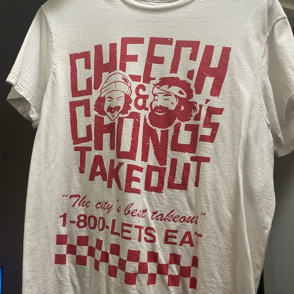 Cheech & Chong | Shirts | Cheech Chongs Takeout White Tee | Poshmark